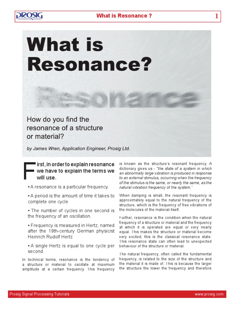 What Is Resonance?: How Do You Fi ND The Resonance of A Structure or ...