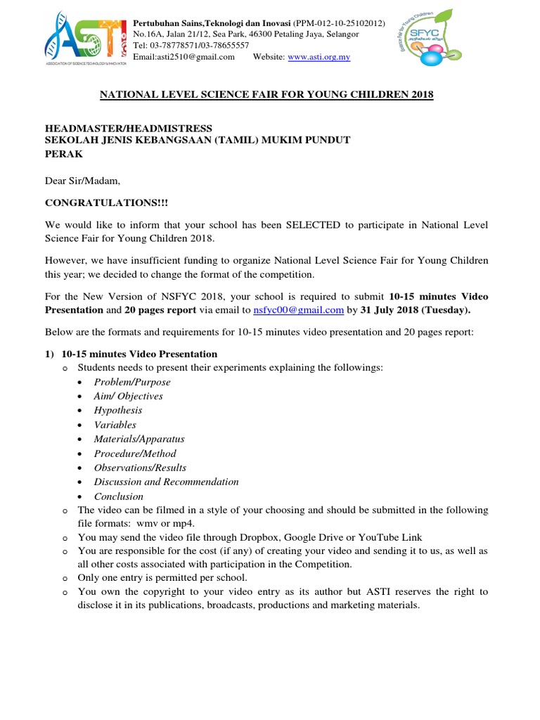 National Level Science Fair For Young Children 2018.6 SJKT Mukim Pundut ...