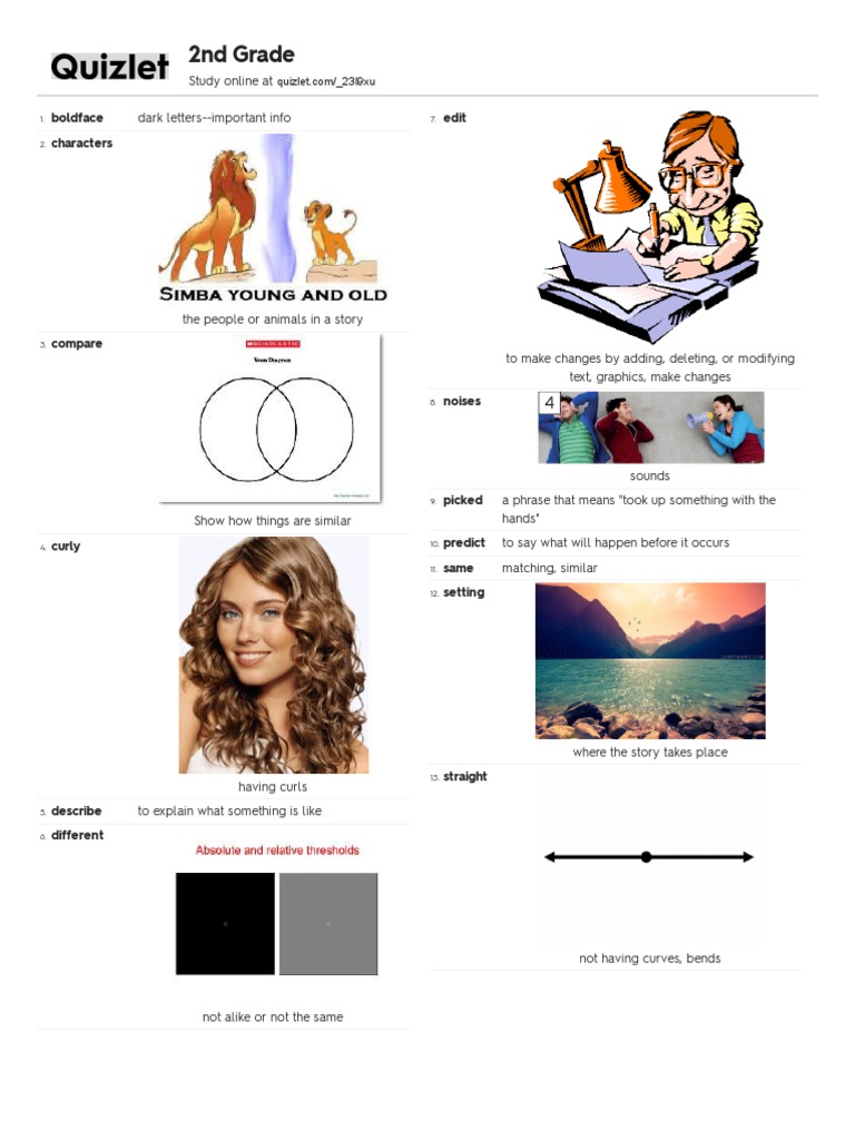 2nd Grade Vocabulary Definitions | PDF