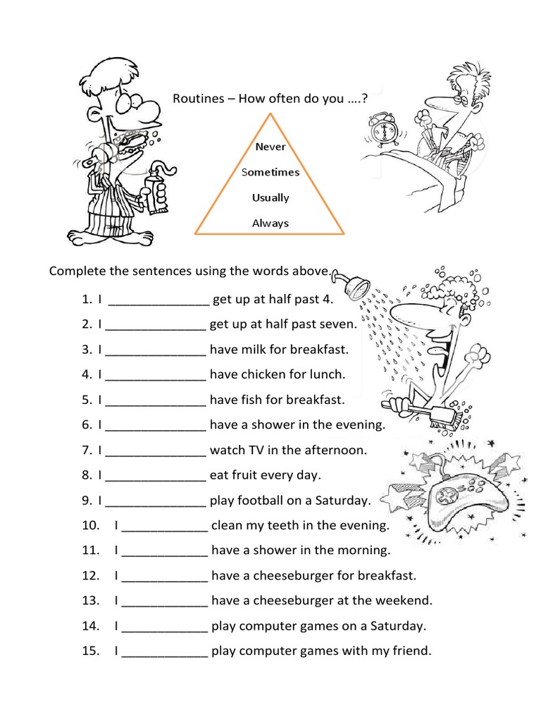 Adverbs Frequency How Often Household Chores Pairw Fun Activities Games ...