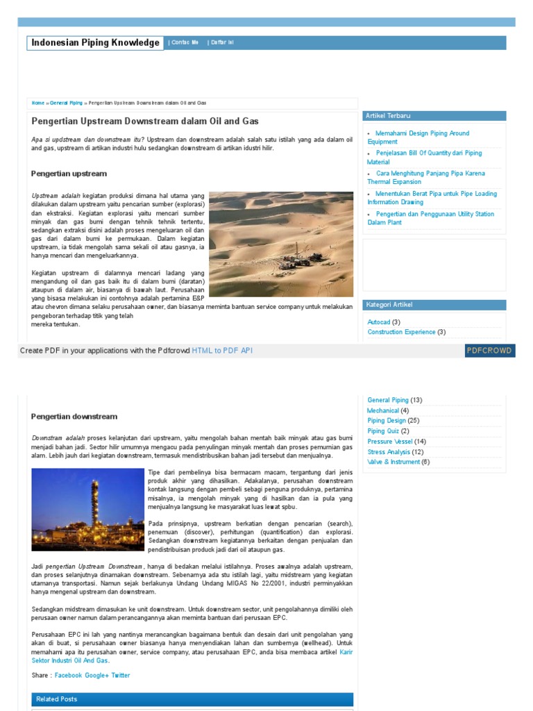 Pengertian Upstream dan Downstream | PDF