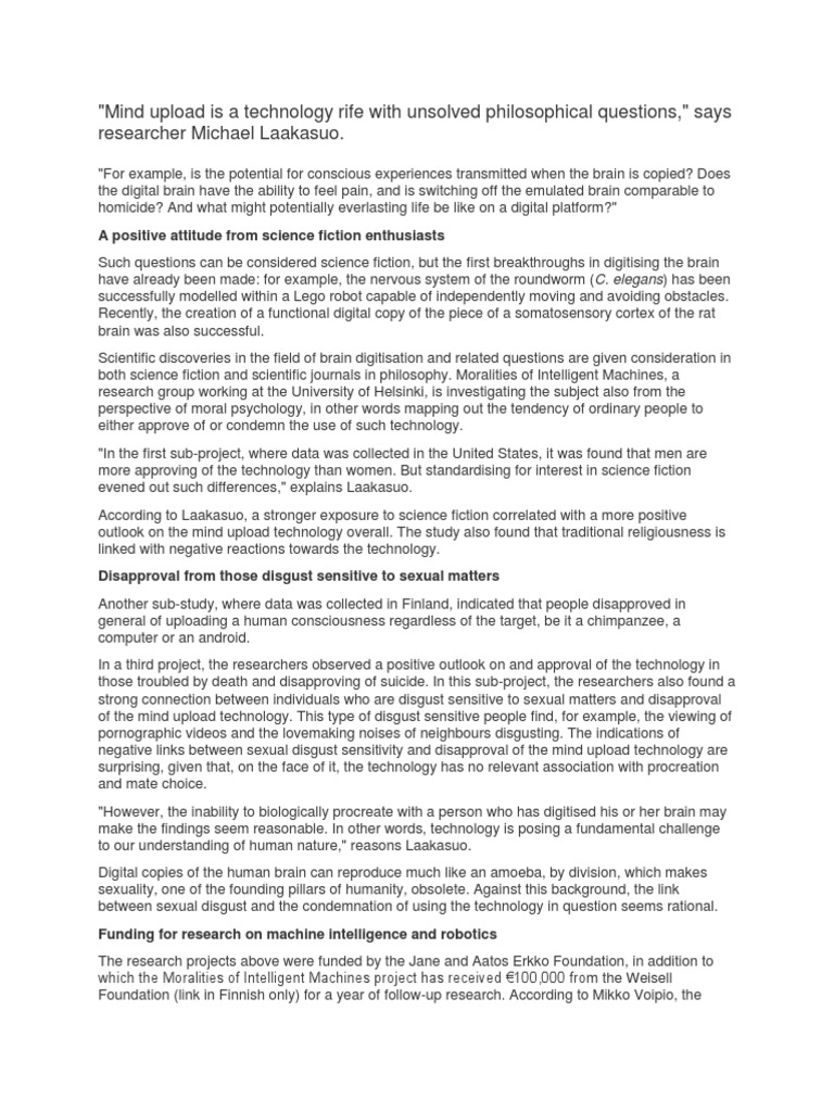 Science Fiction Enthusiasts Have A Positive Attitude To The Digitizing ...