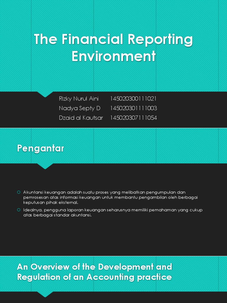 The Financial Reporting Environment | PDF