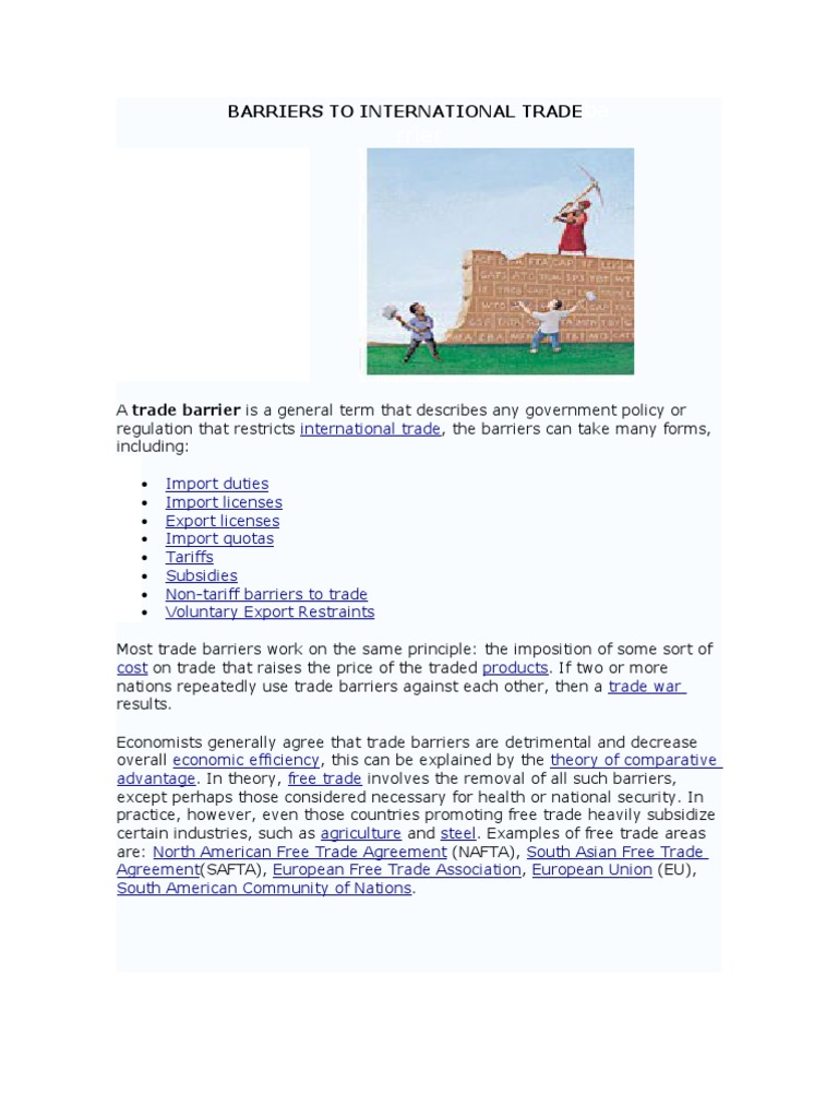 Understanding Trade Barriers Explained | PDF | Tariff | Non Tariff ...