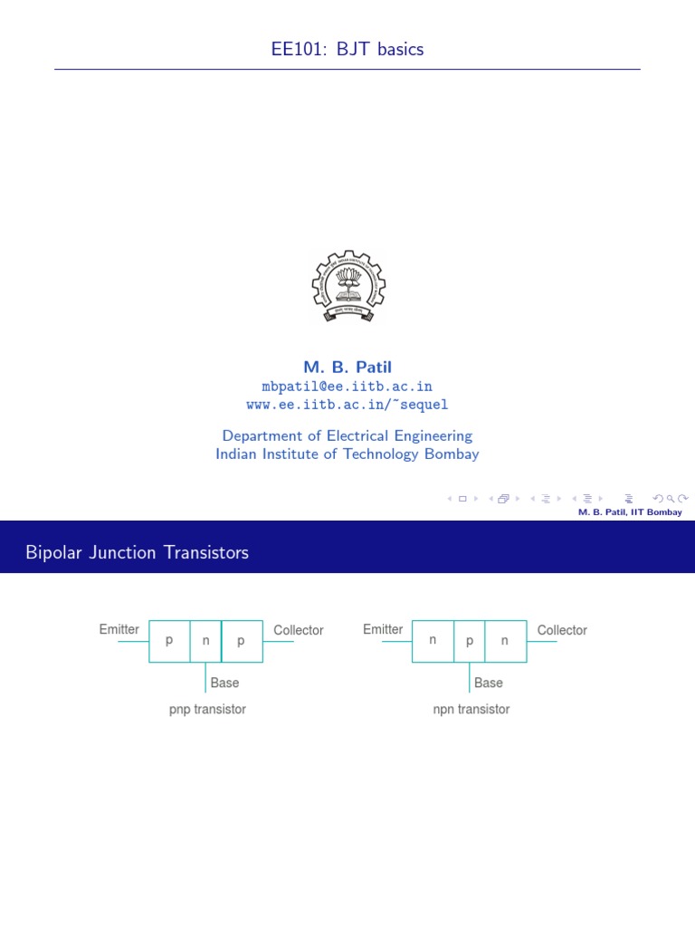 Ee101 BJT 1 PDF | PDF | Bipolar Junction Transistor | Transistor