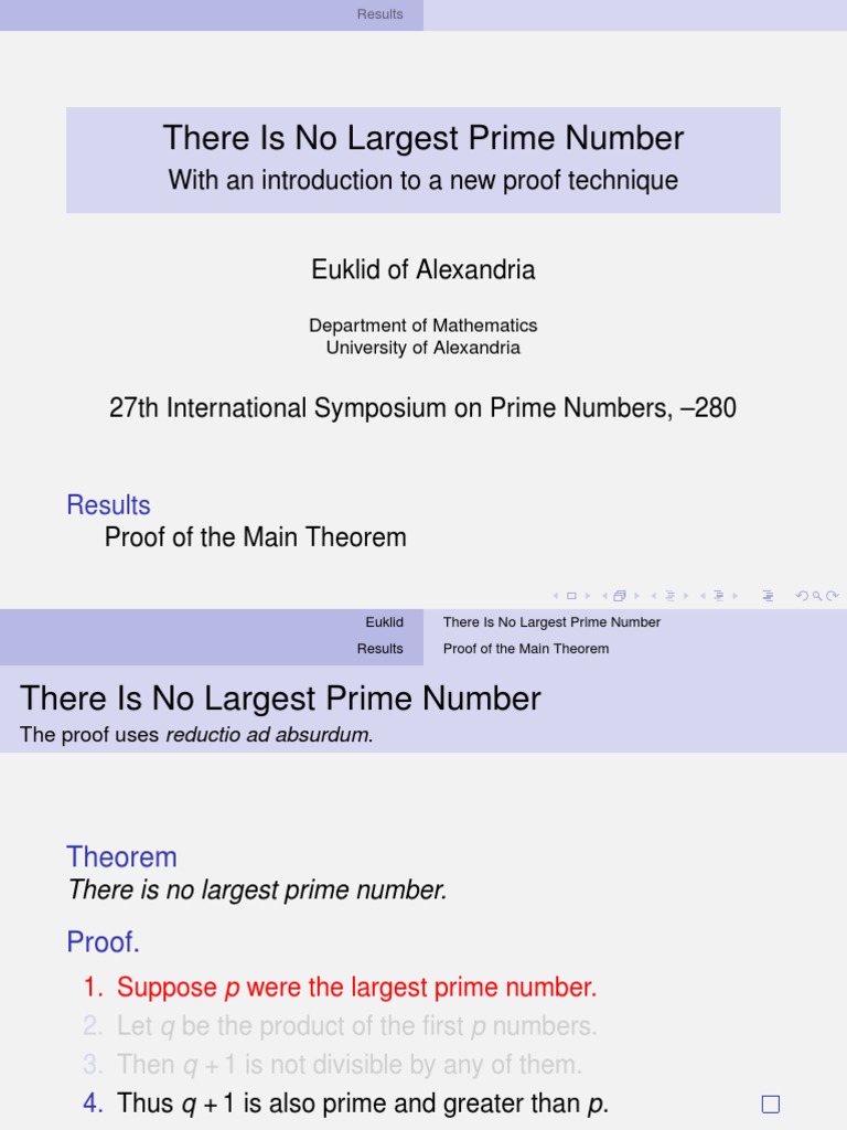 There Is No Largest Prime Number: With An Introduction To A New Proof ...