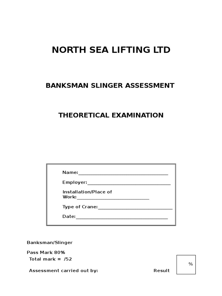 Banksman Slinger | PDF | Crane (Machine) | Radio