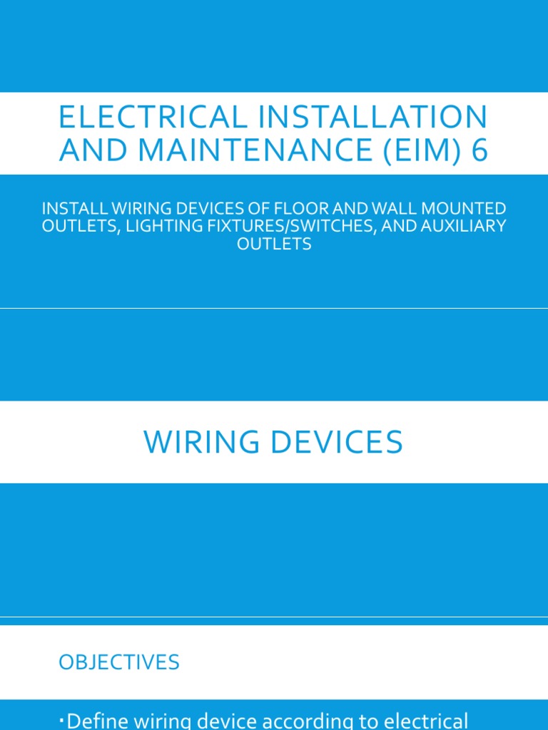 EIM 6 Lesson 1 | PDF | Electrical Wiring | Power Engineering