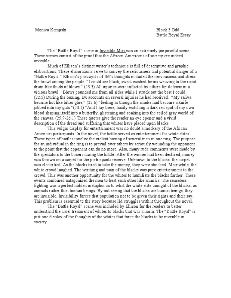 Battle Royal Scene Invisible Man | PDF