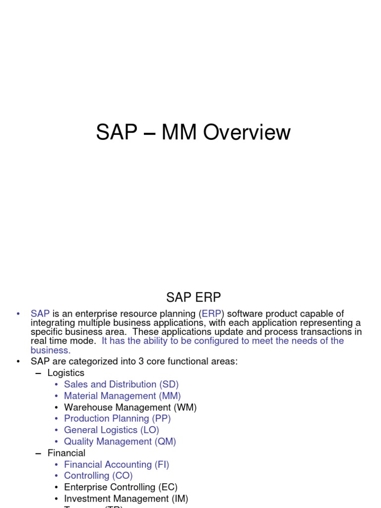SAP MM Presentation | PDF | Invoice | Receipt