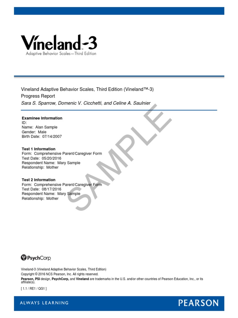 Vineland 3ProgressReportSample | PDF | Foods | Kitchen
