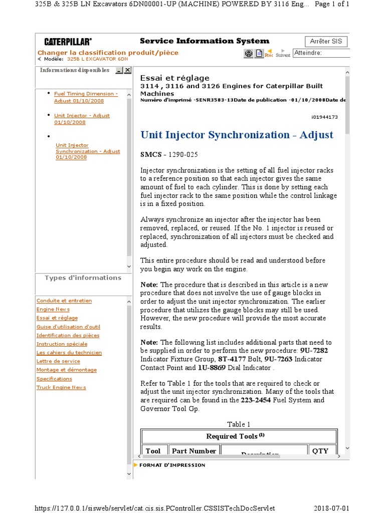 325 B Injecteur | PDF | Fuel Injection | Rotating Machines