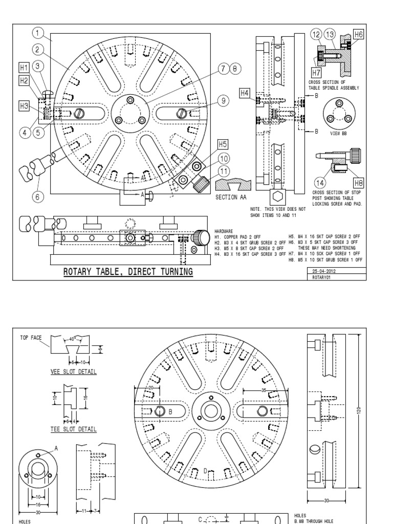 Rotary Table Assembly and Design Guide | PDF | Drill | Screw