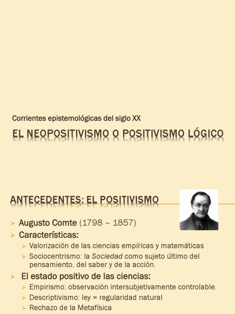 2 - El Neopositivismo o Positivismo L+ - Gico | PDF | Positivismo ...
