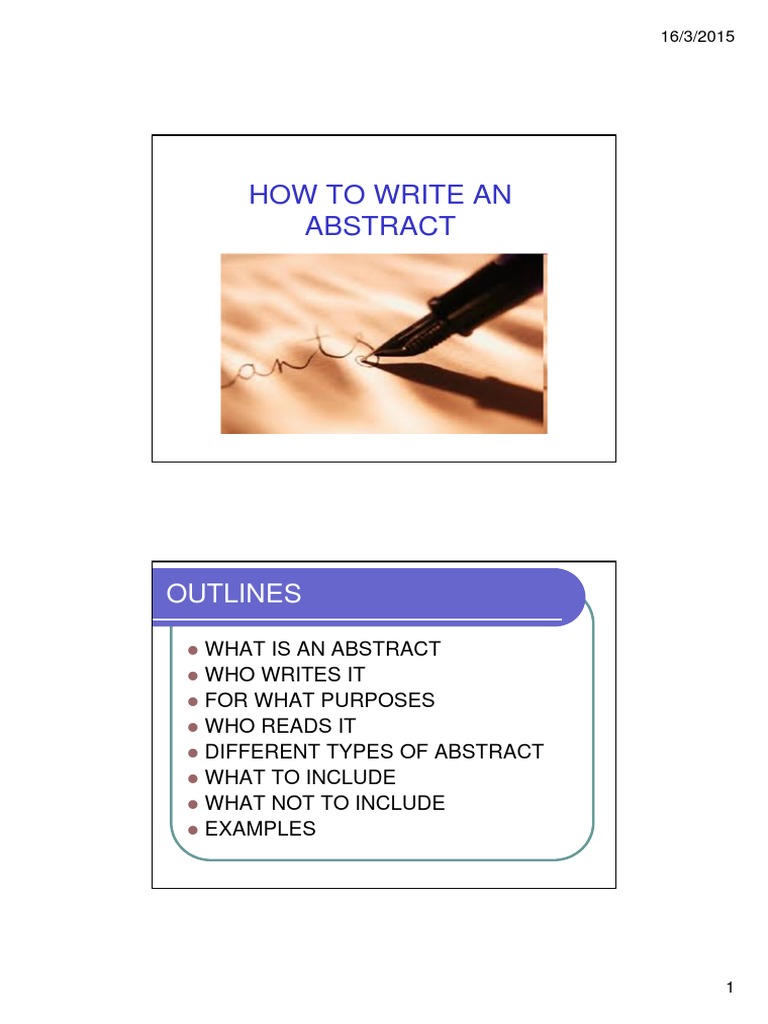 How To Write An Abstract | PDF | Abstract (Summary) | Science