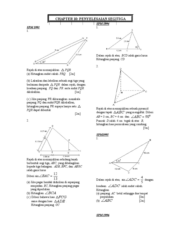 Chapter 10 Solution Triangles | PDF