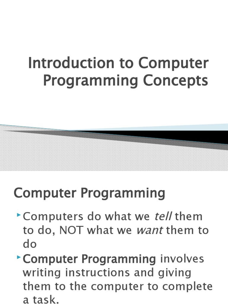 Introduction To Computer Programming Concepts Pdf Computer Programming Computer Program 9266