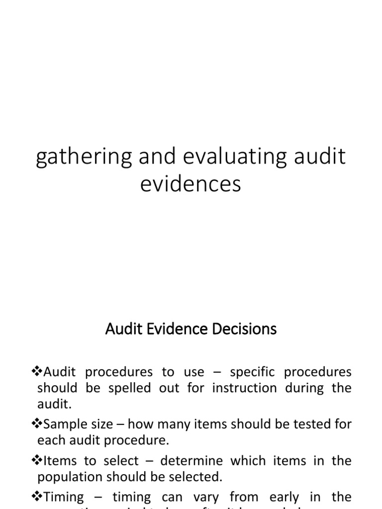 Gathering and Evaluating Audit Evidences | PDF | Evidence | Audit