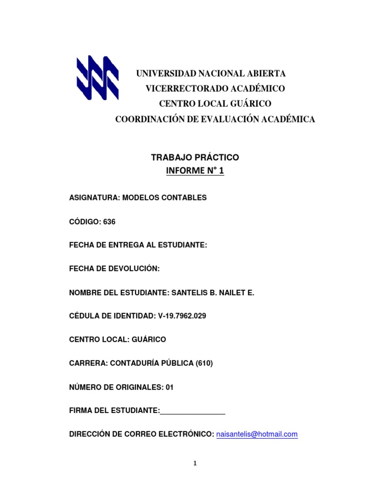Trabajo Práctico Modelos Contables 636 UNA | PDF | Contabilidad | Amortización (Negocio)