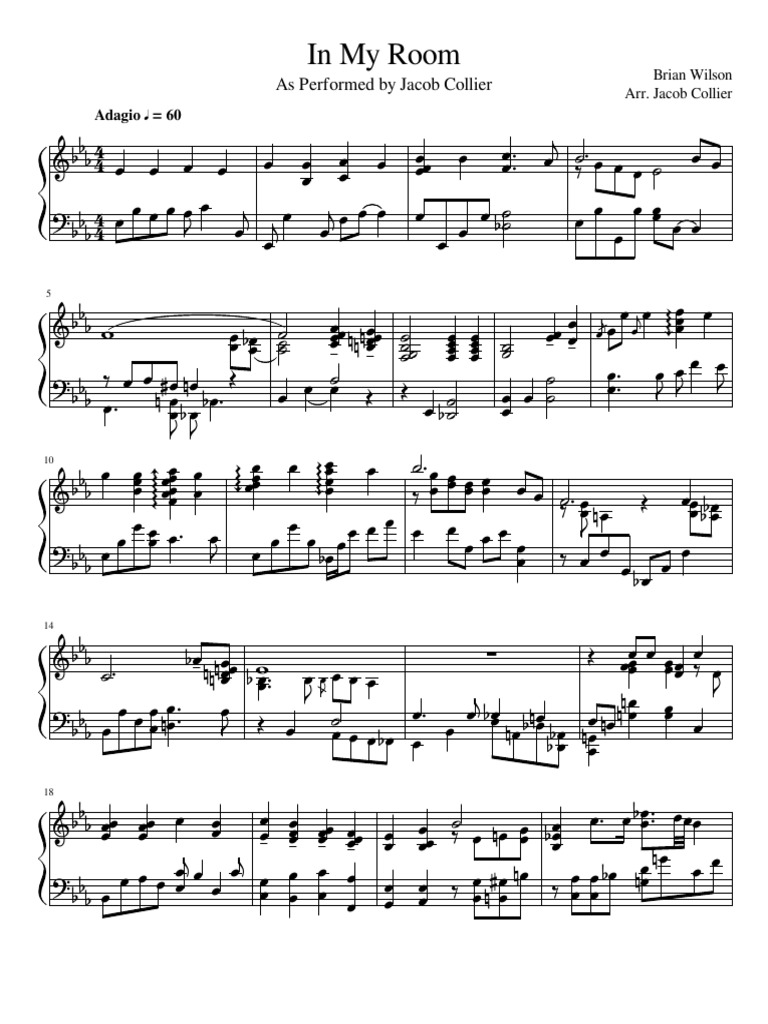 In My Room As Performed by Jacob Collier | PDF