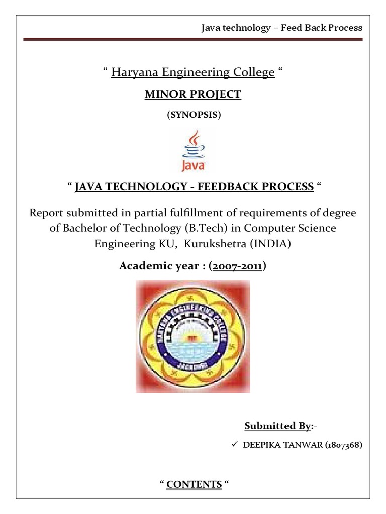 " Haryana Engineering College ": Minor Project | PDF | Java ...