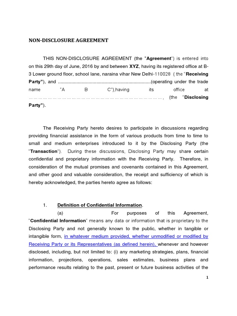 NDA - CT | PDF | Trade Secret | Confidentiality