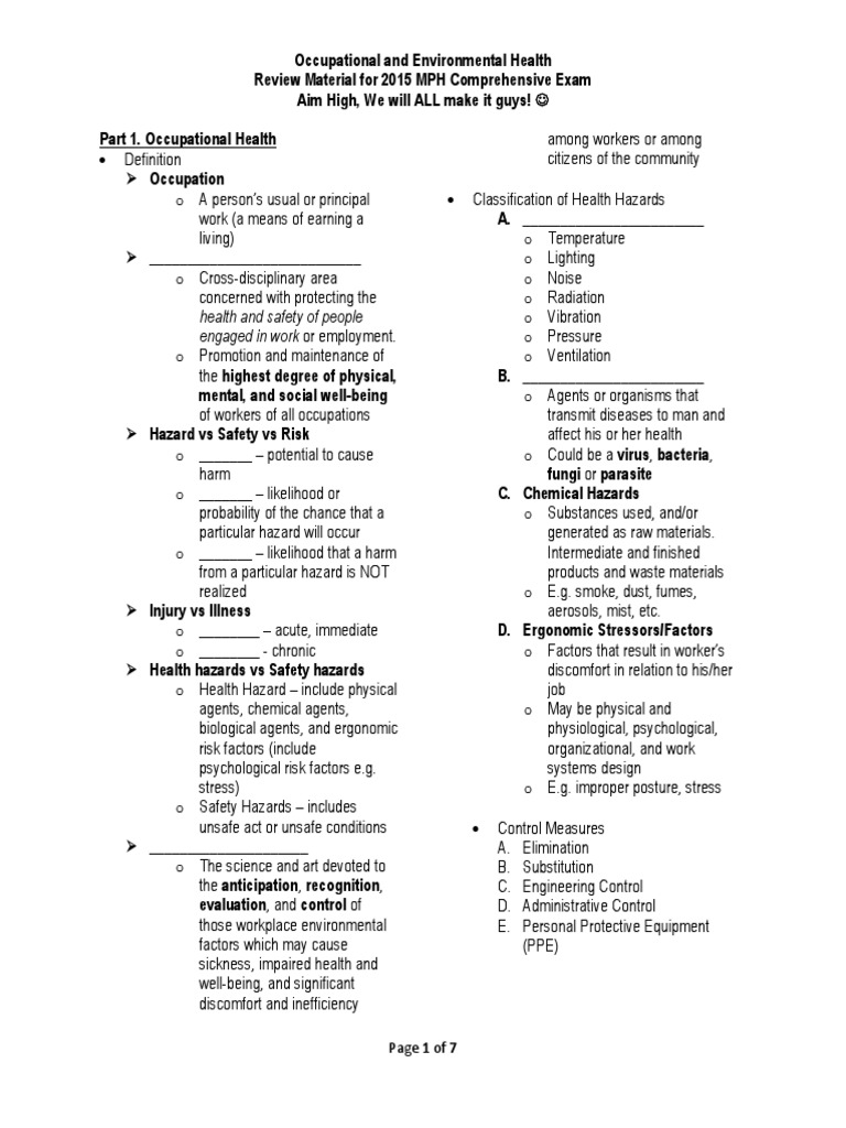 Health and Safety of People Engaged in Work or Employment | PDF ...