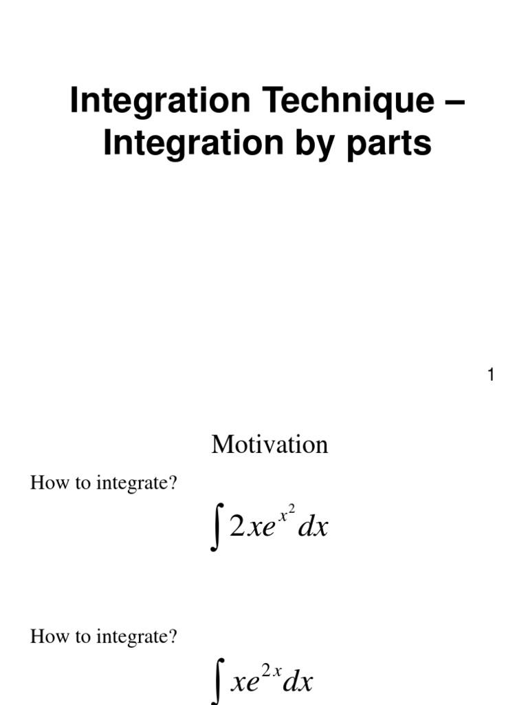 Integration by Parts Techniques and Examples | PDF | Discrete ...