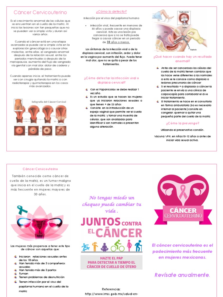 Triptico Cáncer Cervicouterino | PDF | Cáncer de cuello uterino | Cáncer