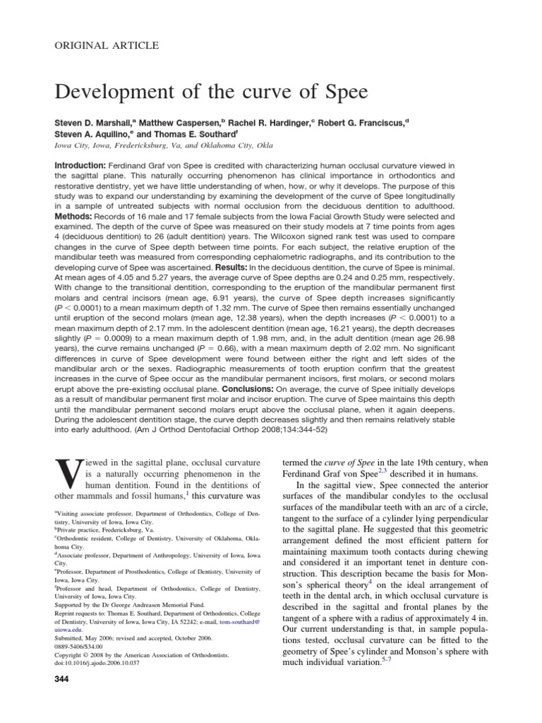 Development of the Curve of Spee | Orthodontics | Tooth