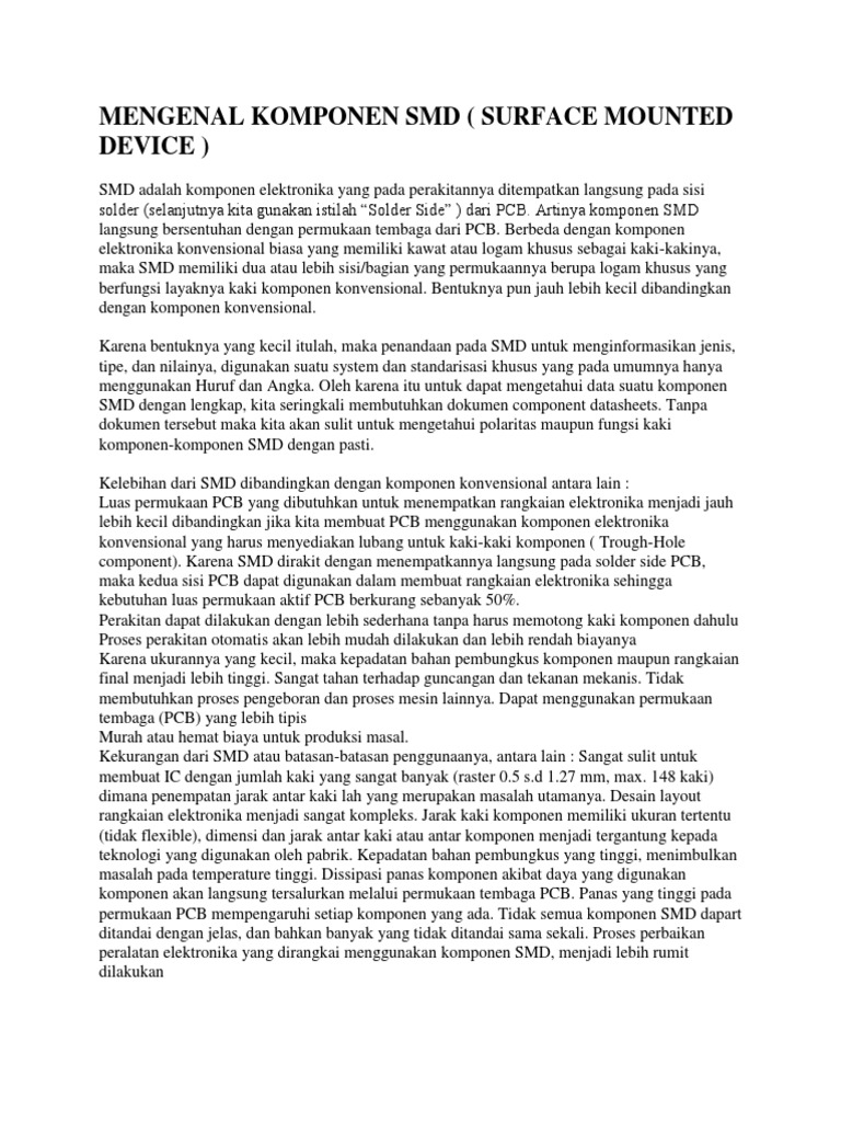 Mengenal Komponen SMD | PDF