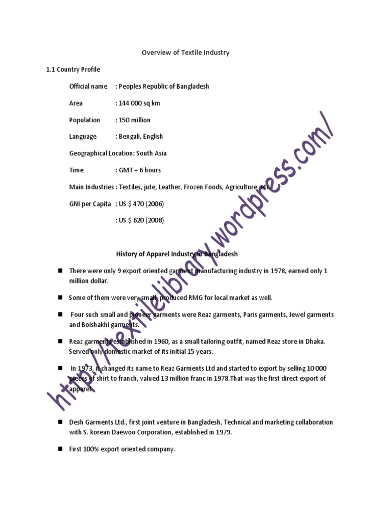 Overview of Textile Industry | PDF | Weaving | Value Chain