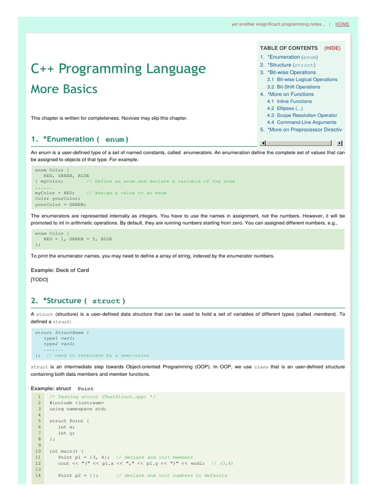 2 CPP Basic More | PDF | Programming Paradigms | Notation 2 CPP Basic More | PDF | Programming Paradigms | Notation