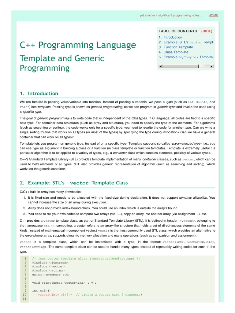 9 CPP Template | PDF | Array Data Structure | C++