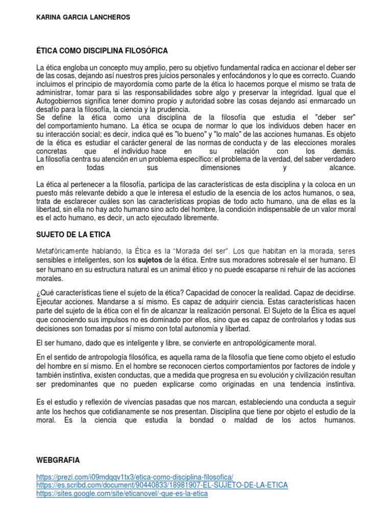 Sujeto y Objeto de La Etica | Descargar gratis PDF | Moralidad | Homo Sapiens