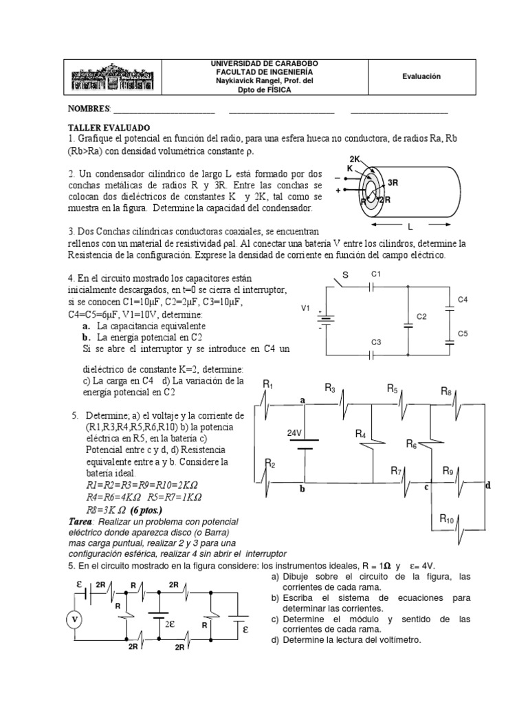Problema Resuelto No1 | PDF | Condensador | Resistencia Eléctrica y Conductancia