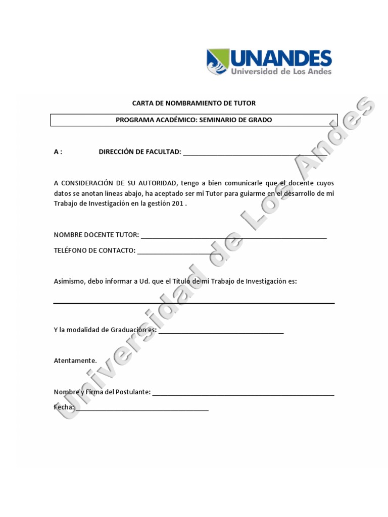 5 Carta Nombramiento Tutor | PDF