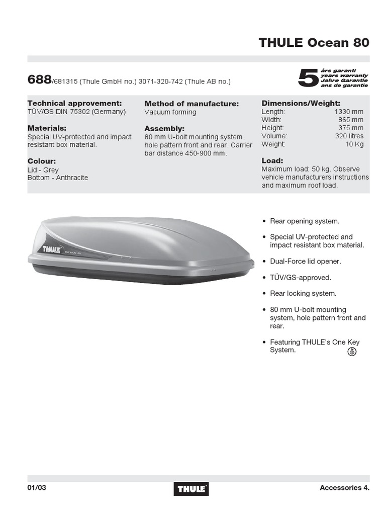 Thule Ocean 80 Manual | PDF | Vehicles | Land Vehicles
