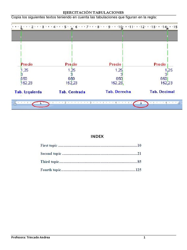Ejercitacion Tabulaciones | PDF