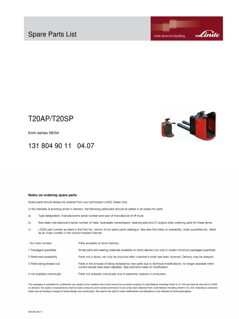 Linde T20AP/T20SP | PDF | Brake | Transmission (Mechanics)