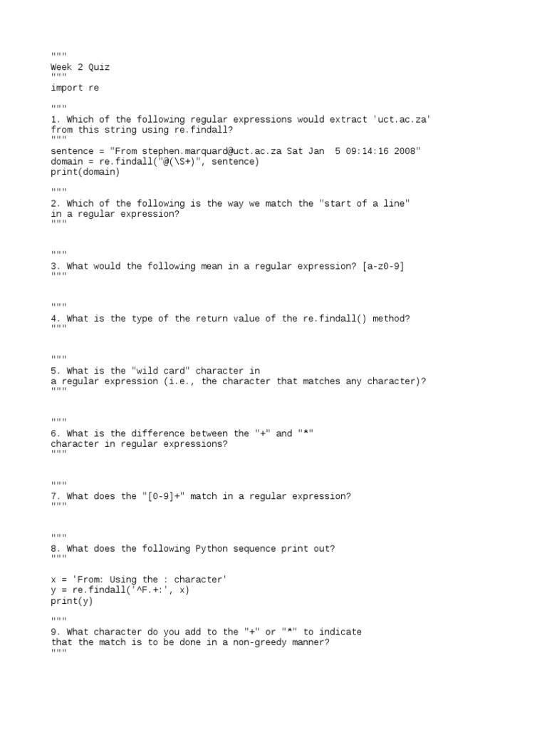 QUIZ Regular Expression | PDF