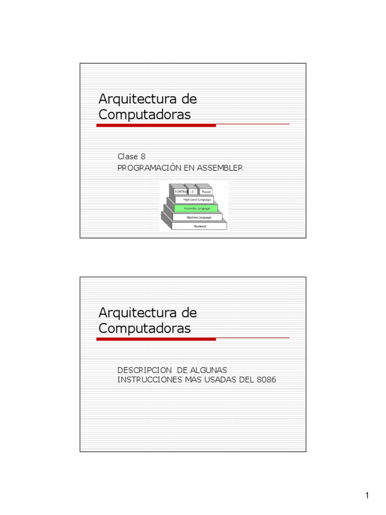 8-Programación en Asembler | PDF | Lenguaje ensamblador | Poco
