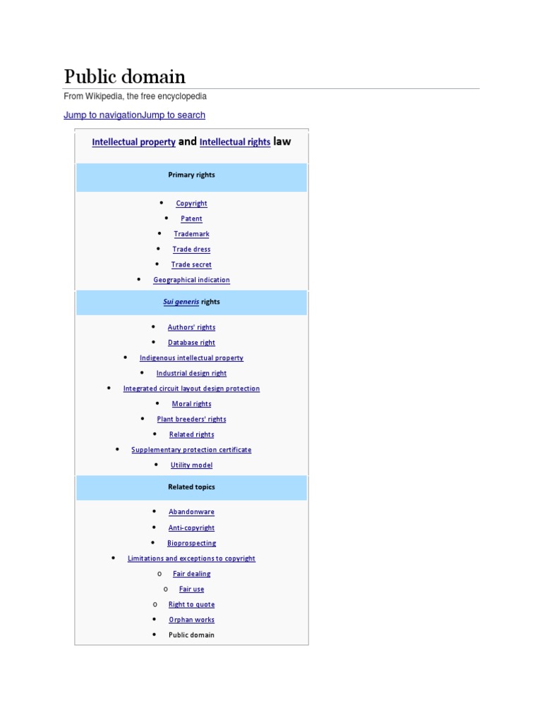 Public Domain: and Law | Download Free PDF | Public Domain | Law And ...