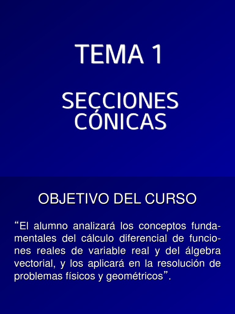 Tema - 1 Secciones Cónicas | PDF | Elipse | Circulo