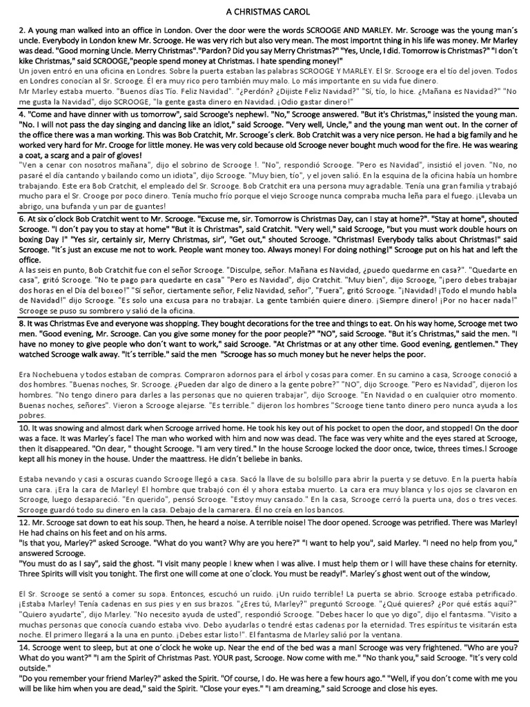 A Christmas Carol | PDF | Ebenezer Scrooge | Tiny Tim (Un cuento de ...