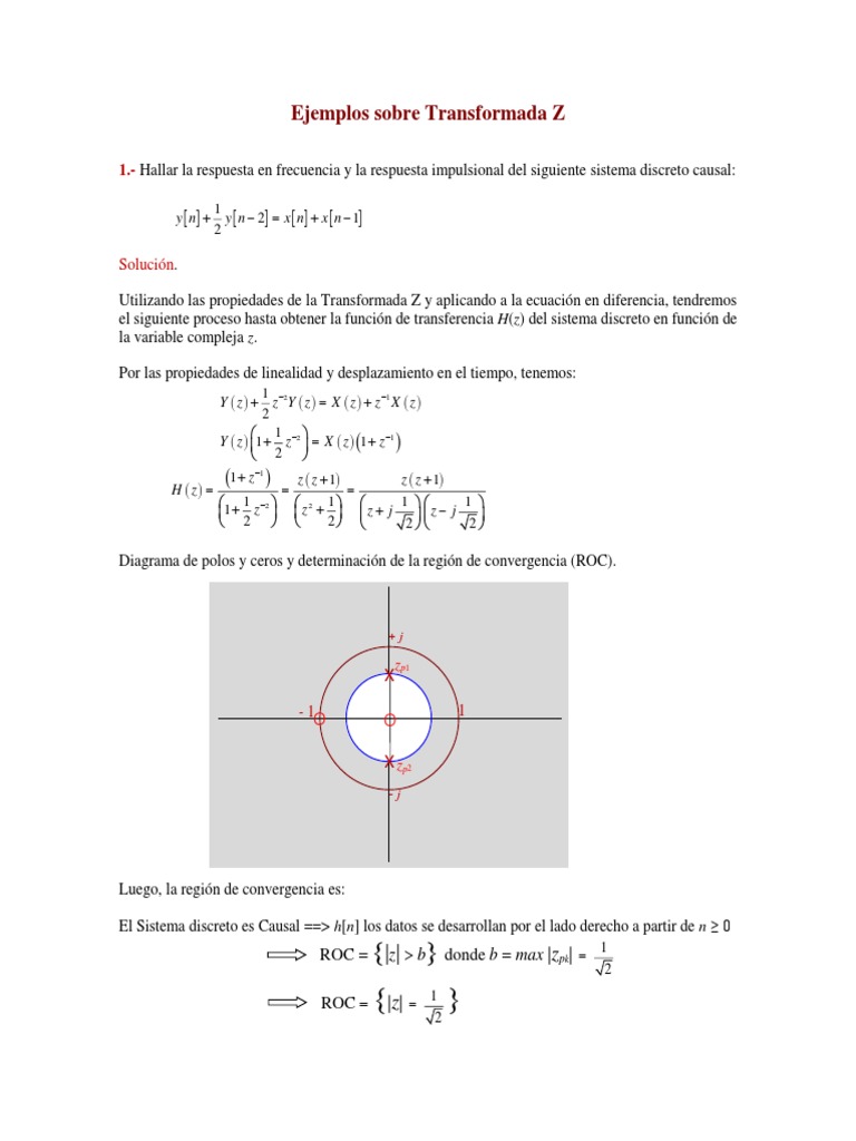 Ejemplos Transformada Z | PDF | Análisis | Conceptos matemáticos