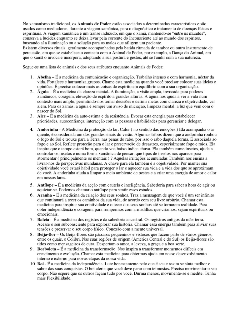 Animais de Poder | PDF | Xamanismo | Espírito