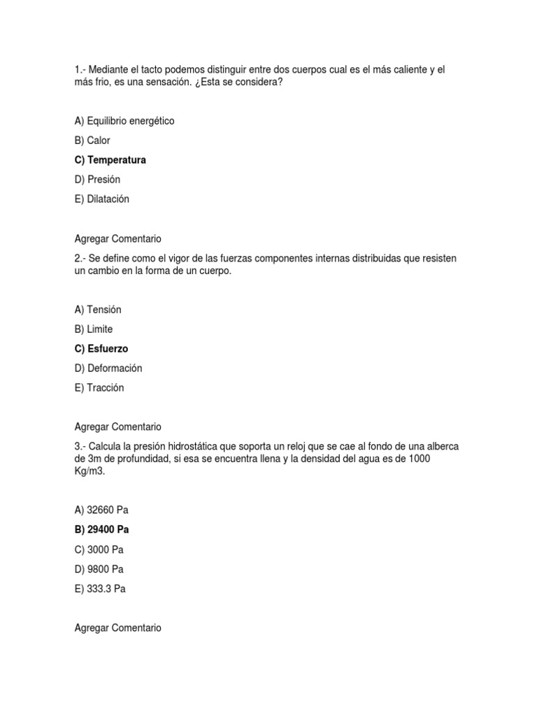 Adrián - Física 2 Preguntas | PDF | Calor | Temperatura