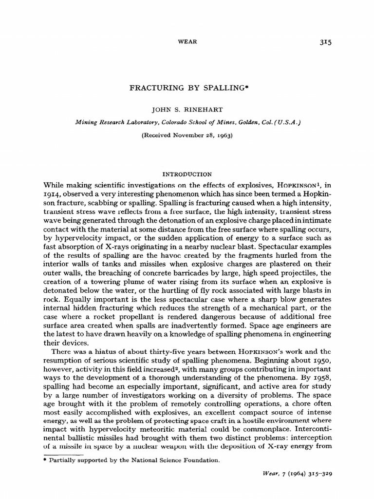 FRACTURING BY SPALLING-main | PDF | Stress (Mechanics) | Waves