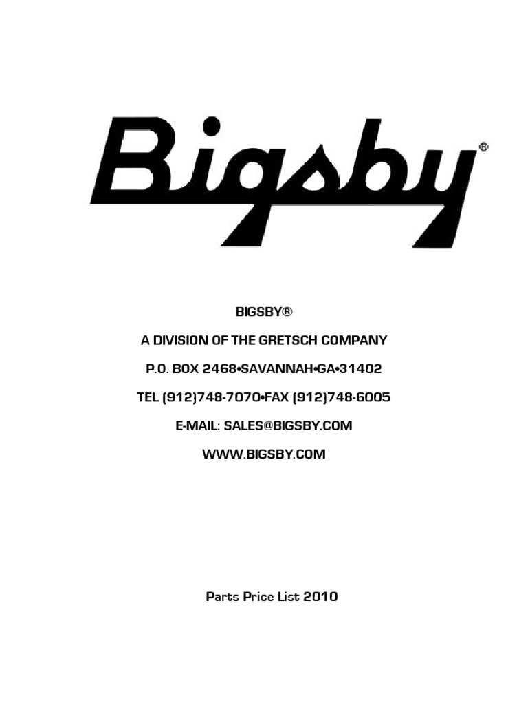 Bigsby Parts 2010 | PDF | Irish Musical Instruments | Screw
